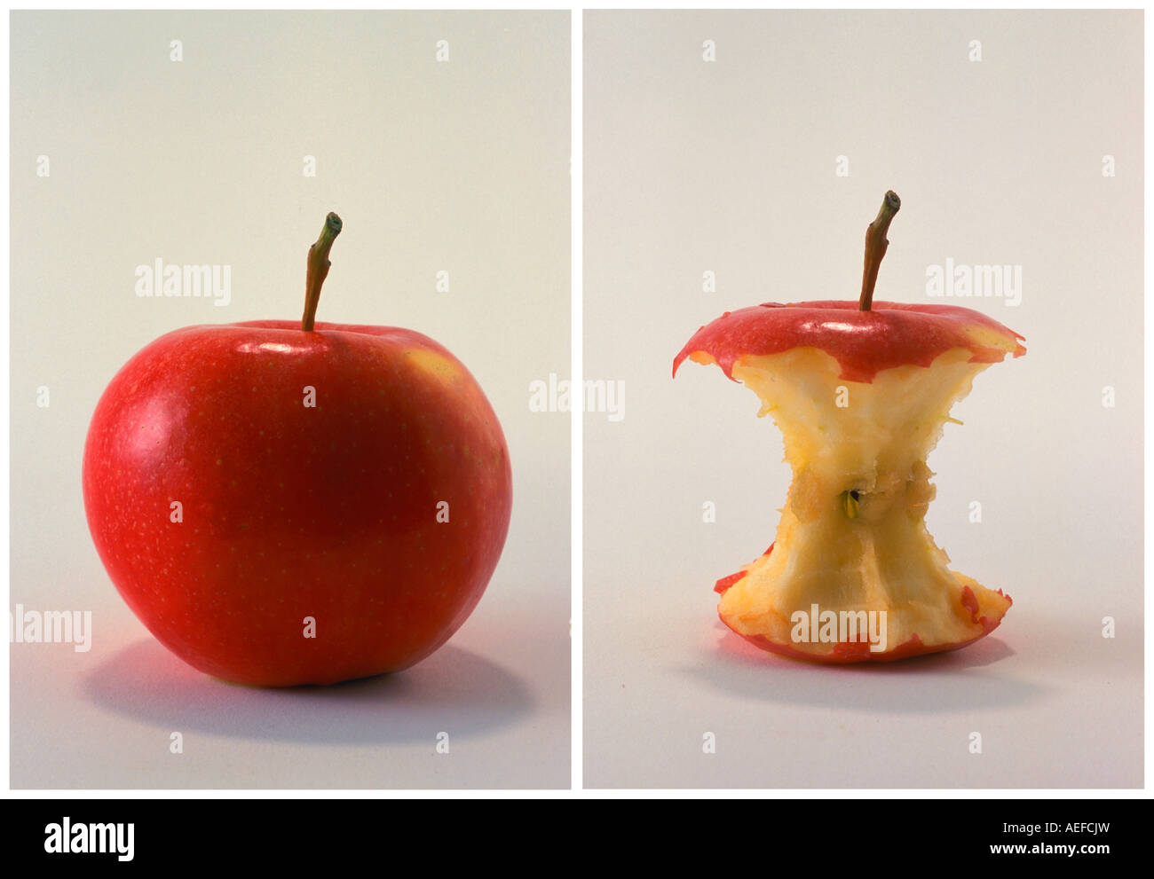 Before and after Apple Stock Photo - Alamy