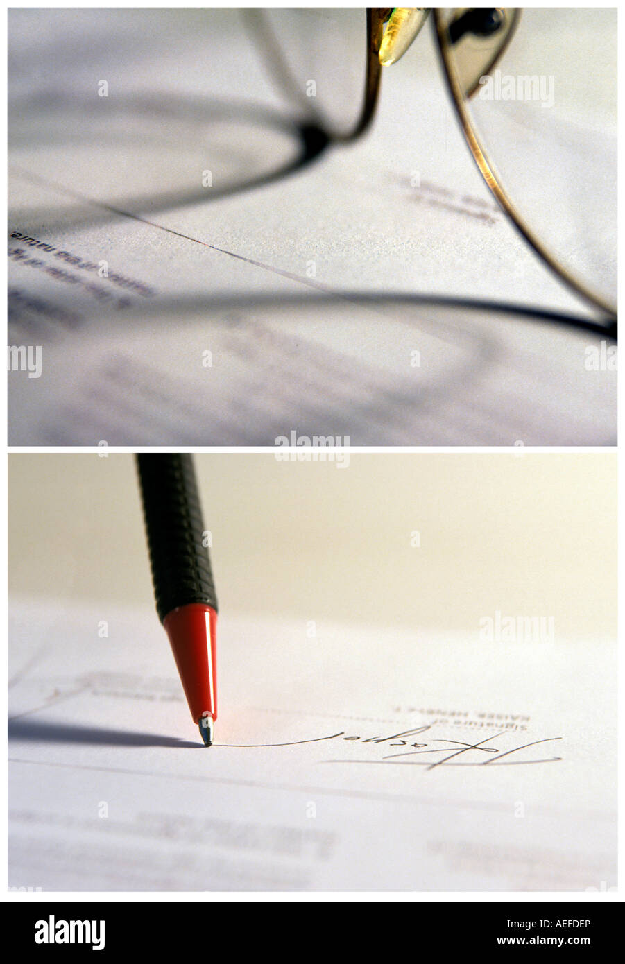 Before and after Signature Stock Photo - Alamy