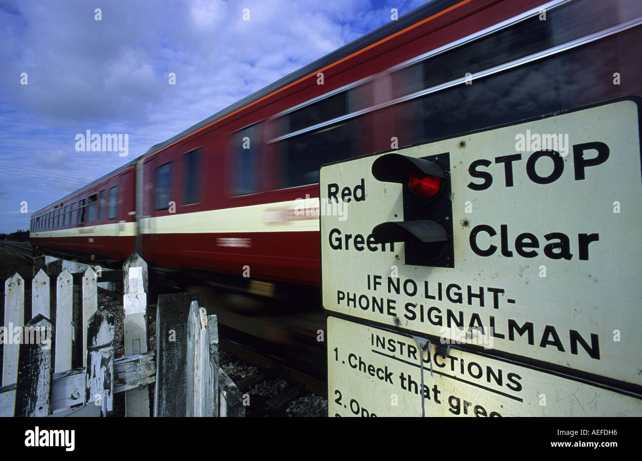 Train crossing gate hi-res stock photography and images - Alamy