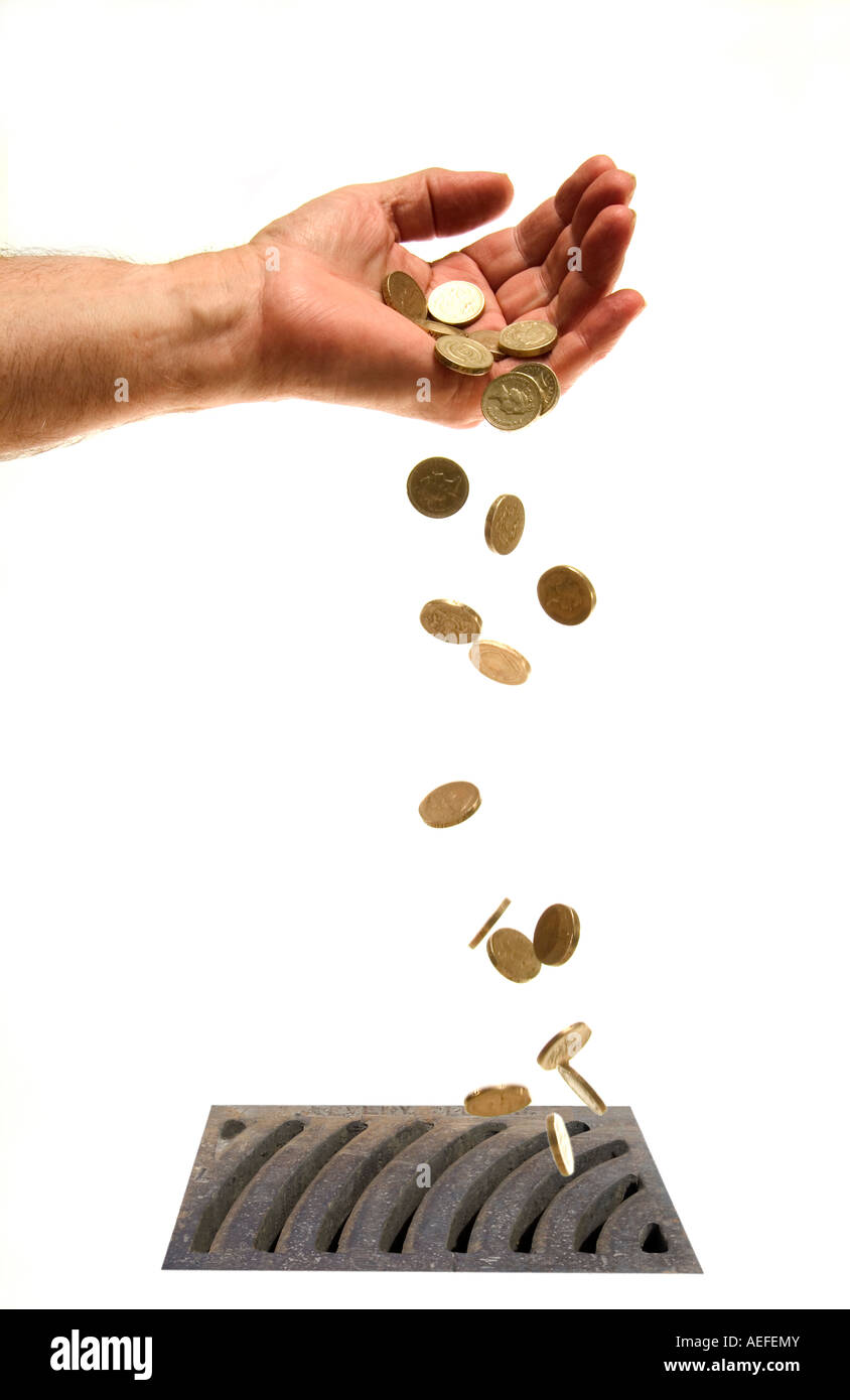 Money down the drain Cut Out Stock Images & Pictures - Alamy
