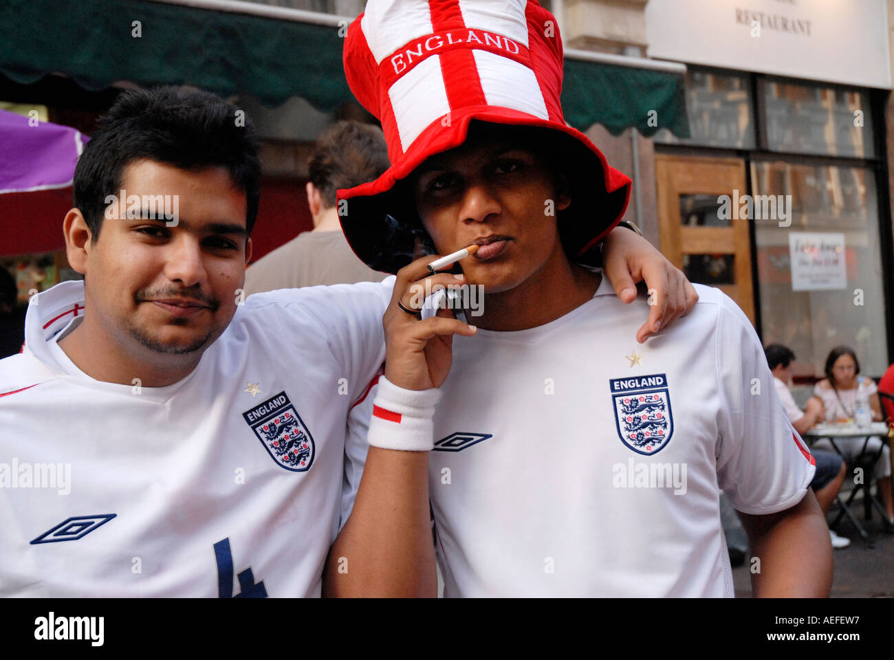 Football fans bonding hi-res stock photography and images - Alamy