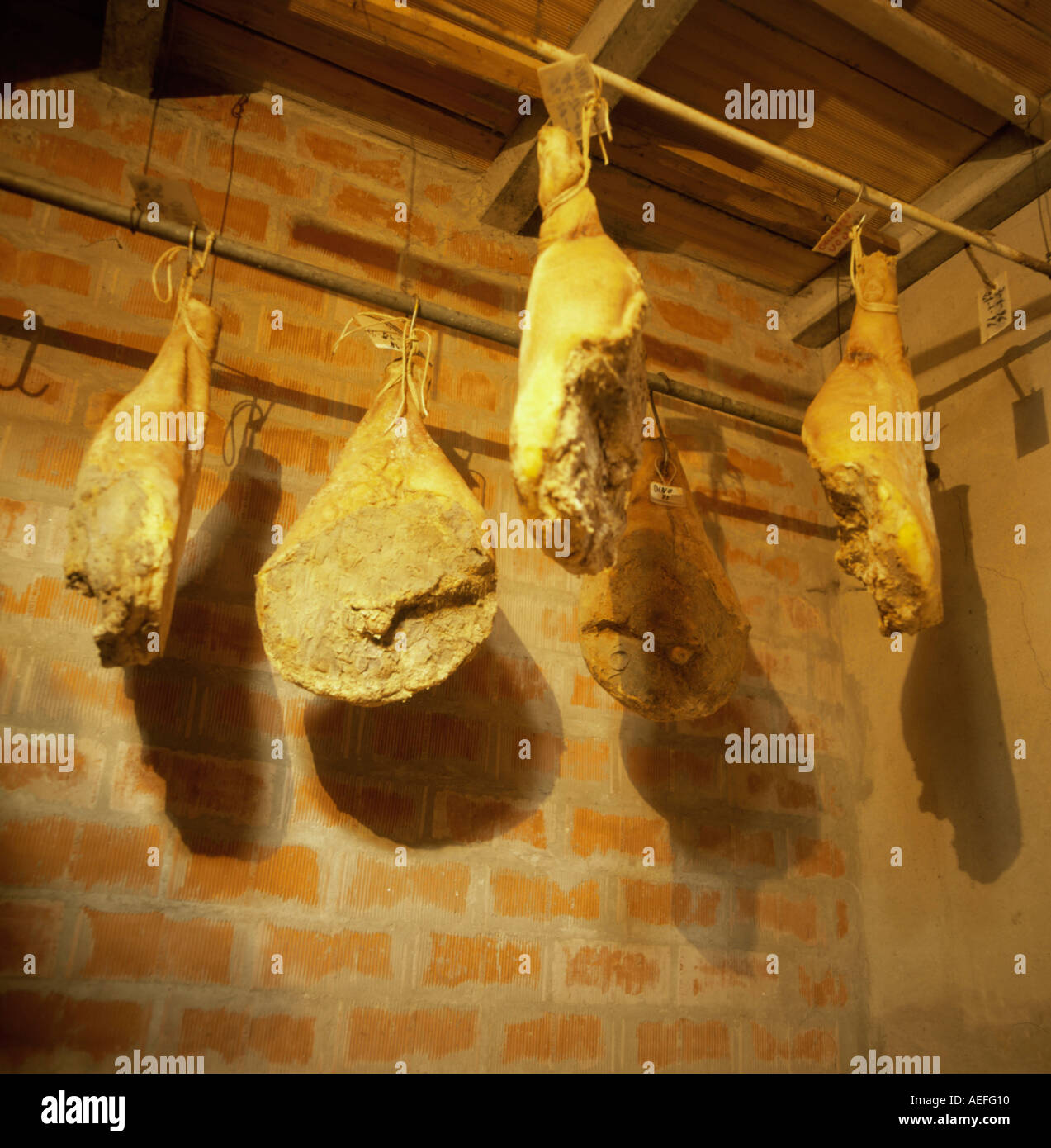 Meat hanging Stock Photo - Alamy