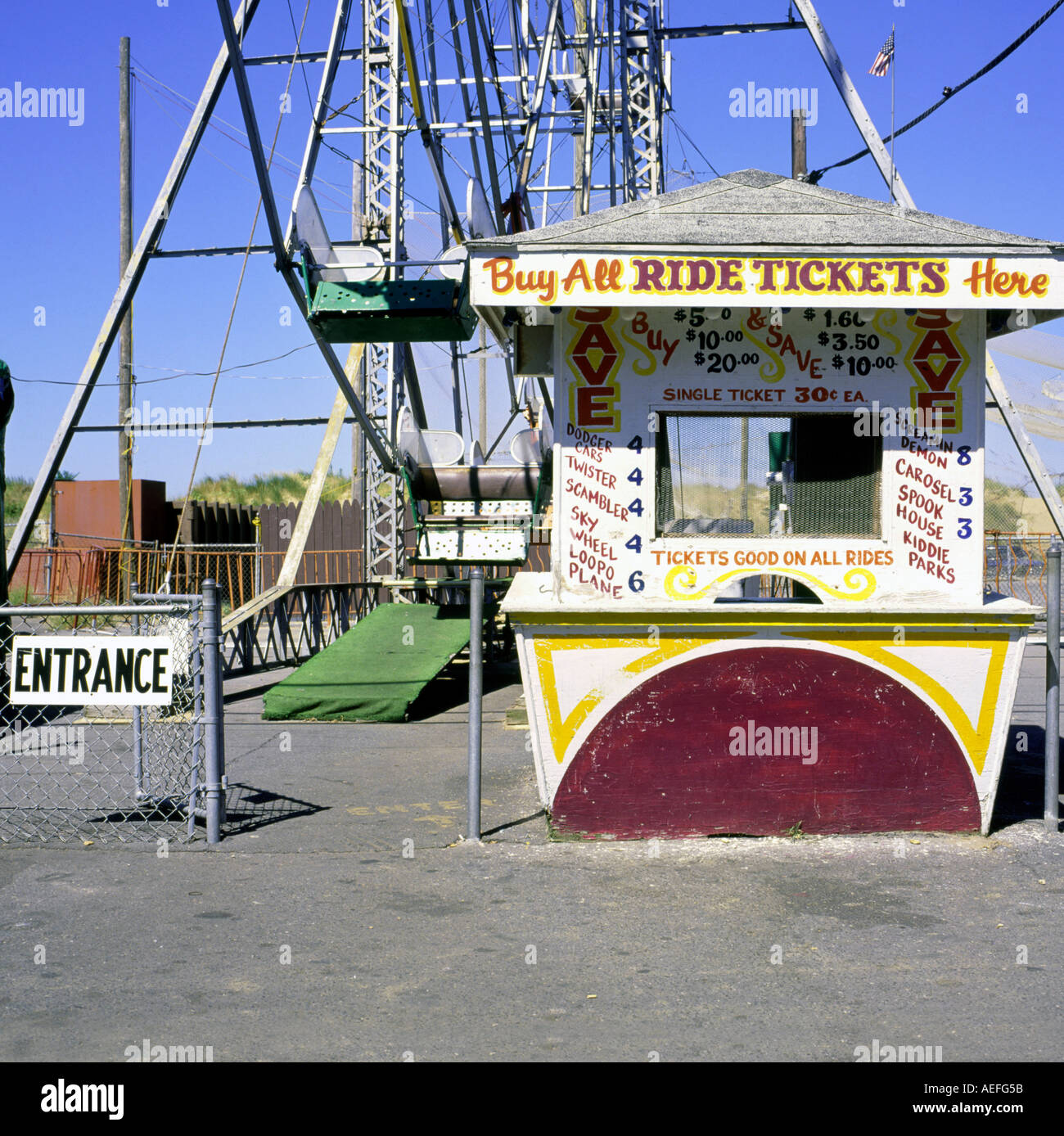 Ticket booth at Carnival Stock Photo - Alamy