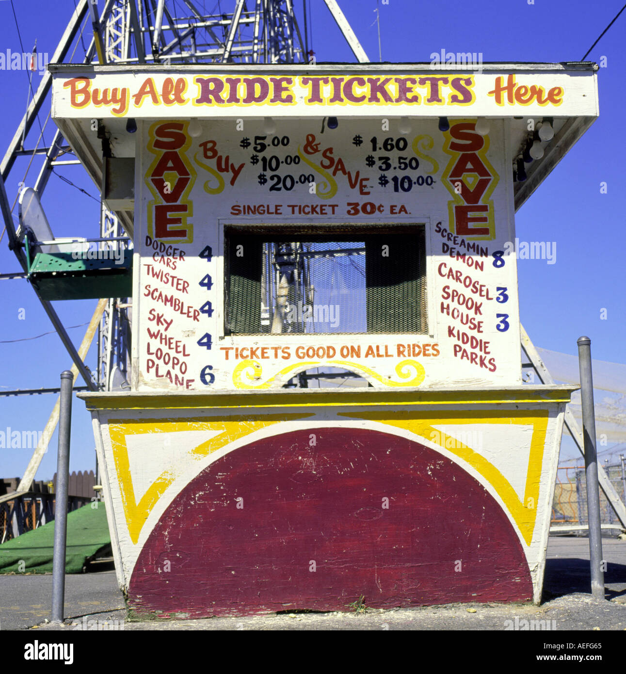 Ticket booth at an amusement park Stock Photo - Alamy