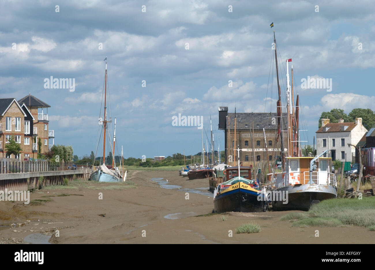 Faversham creek and barges Faversham Kent England Stock Photo - Alamy