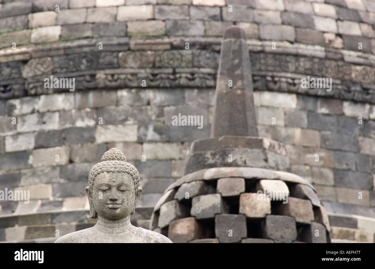 Buddha statue at the Borobudur Temple Indonesia Stock Photo - Alamy