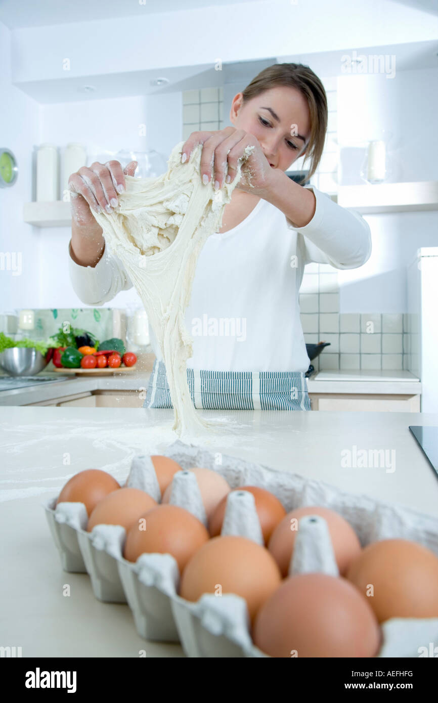 young woman making pastry Stock Photo - Alamy