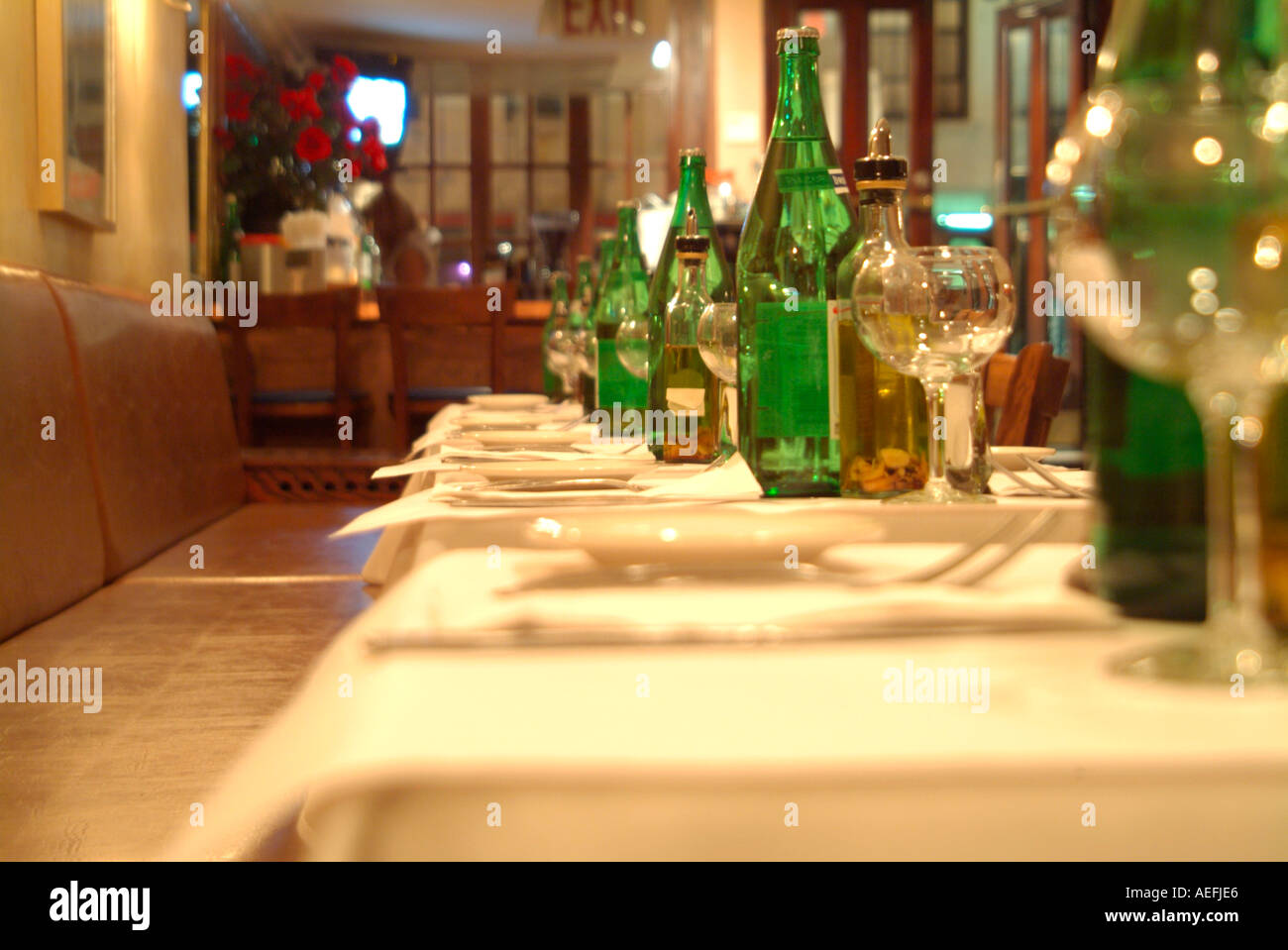 Tables inside restaurant Stock Photo - Alamy