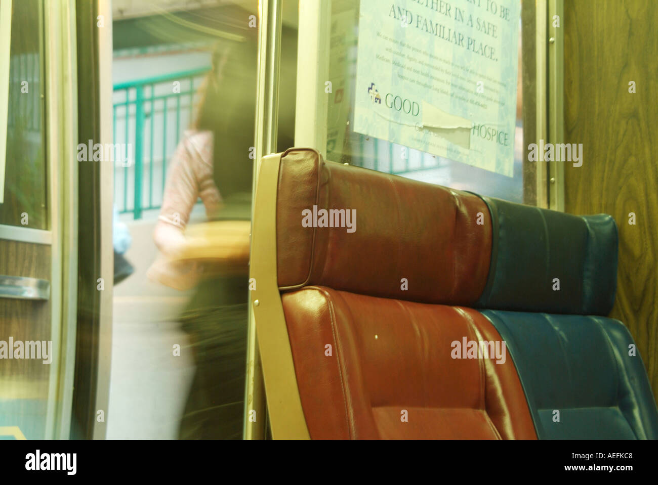 Seats on commuter train Stock Photo - Alamy