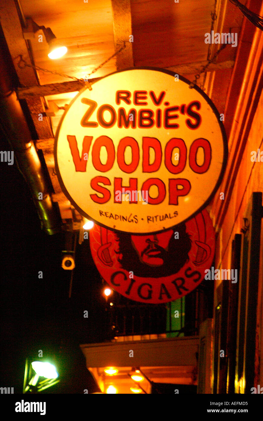 New Orleans voodoo shop sign Stock Photo - Alamy