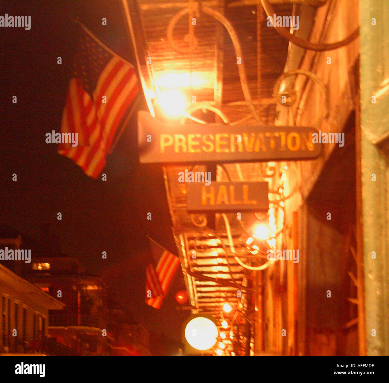 New Orleans Preservation Hall sign Stock Photo - Alamy