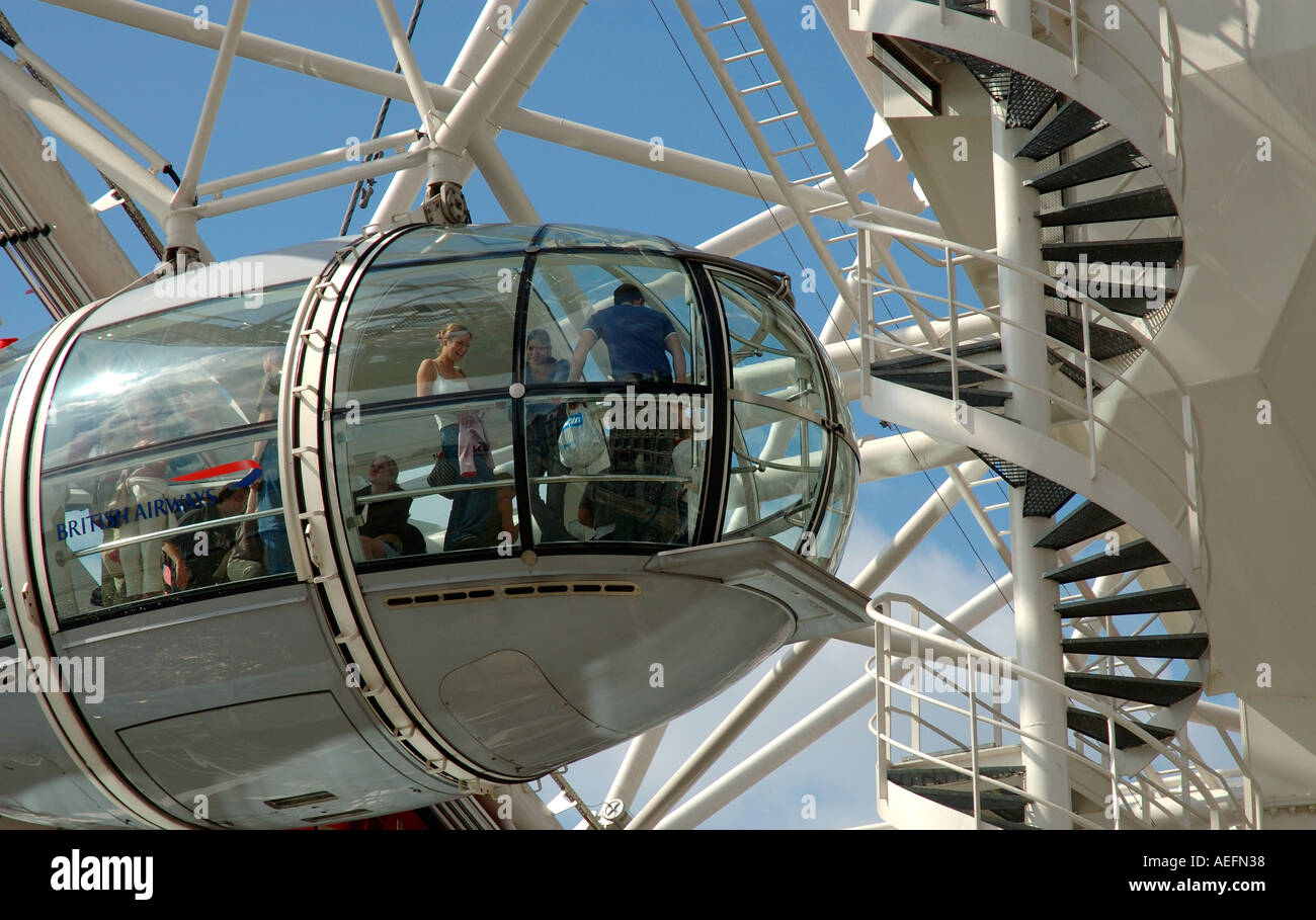 Passenger capsule on the London Eye, Southbank, London Stock Photo - Alamy