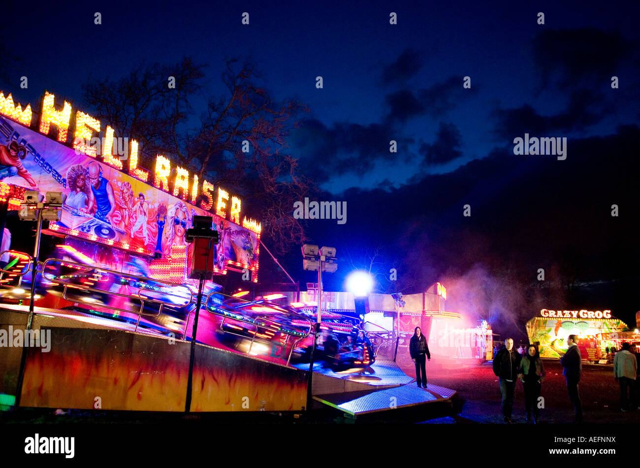 A funfair on Clapham Common London April 2006 Stock Photo - Alamy