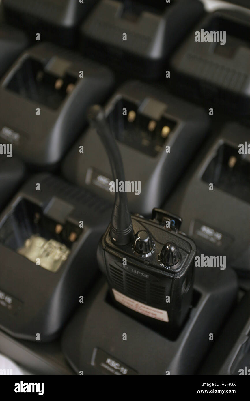 Two way radio in charger Stock Photo - Alamy