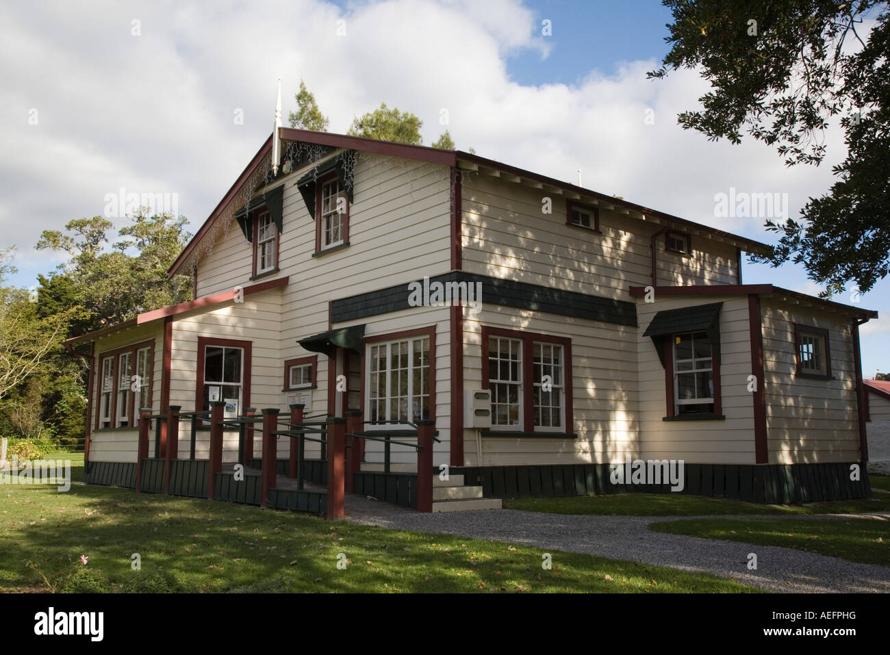 Library building exterior traditional colonial style with painted ...