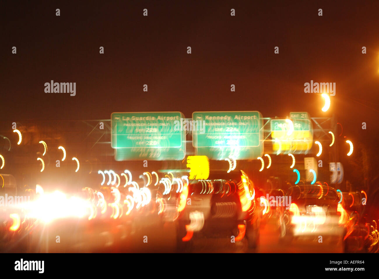 New York City airport exit signs Stock Photo - Alamy