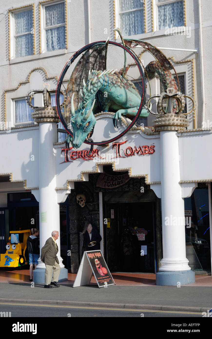 Terror Tombs amusement arcade on the promenade in the coastal resort ...