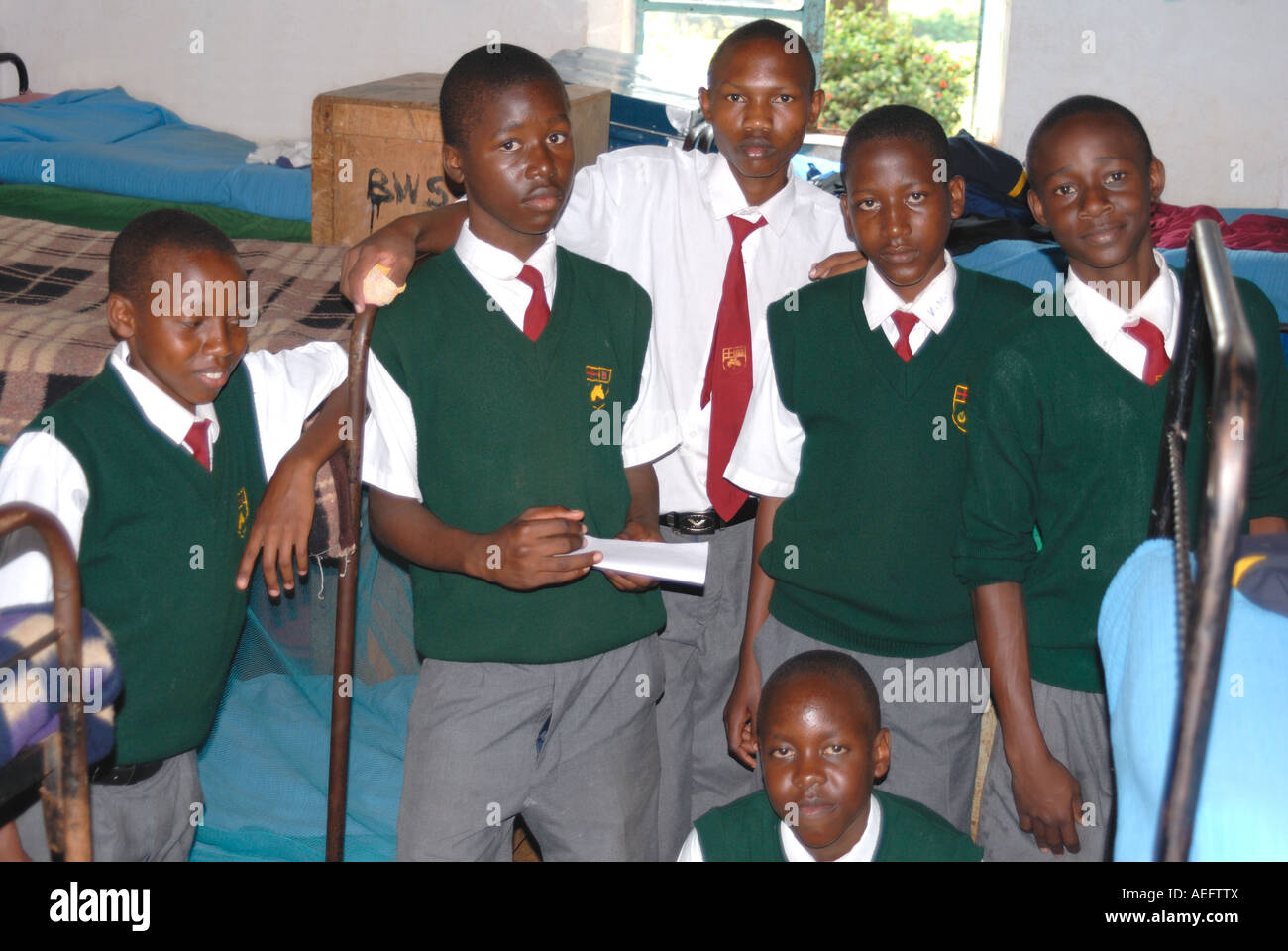 Six young students at Maseno School Kenya East Africa Stock Photo - Alamy