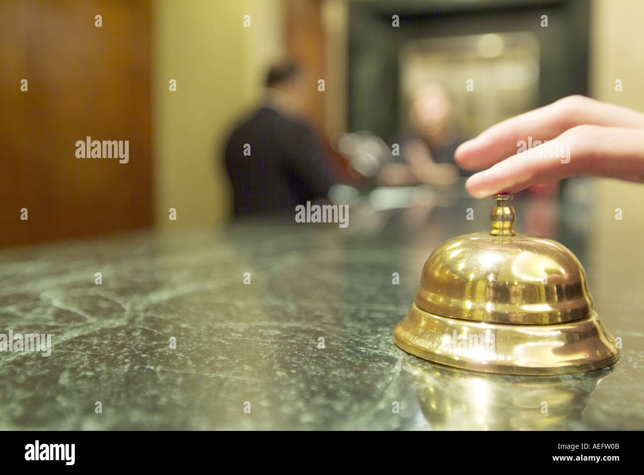 Service bell at hotel lobby Stock Photo - Alamy