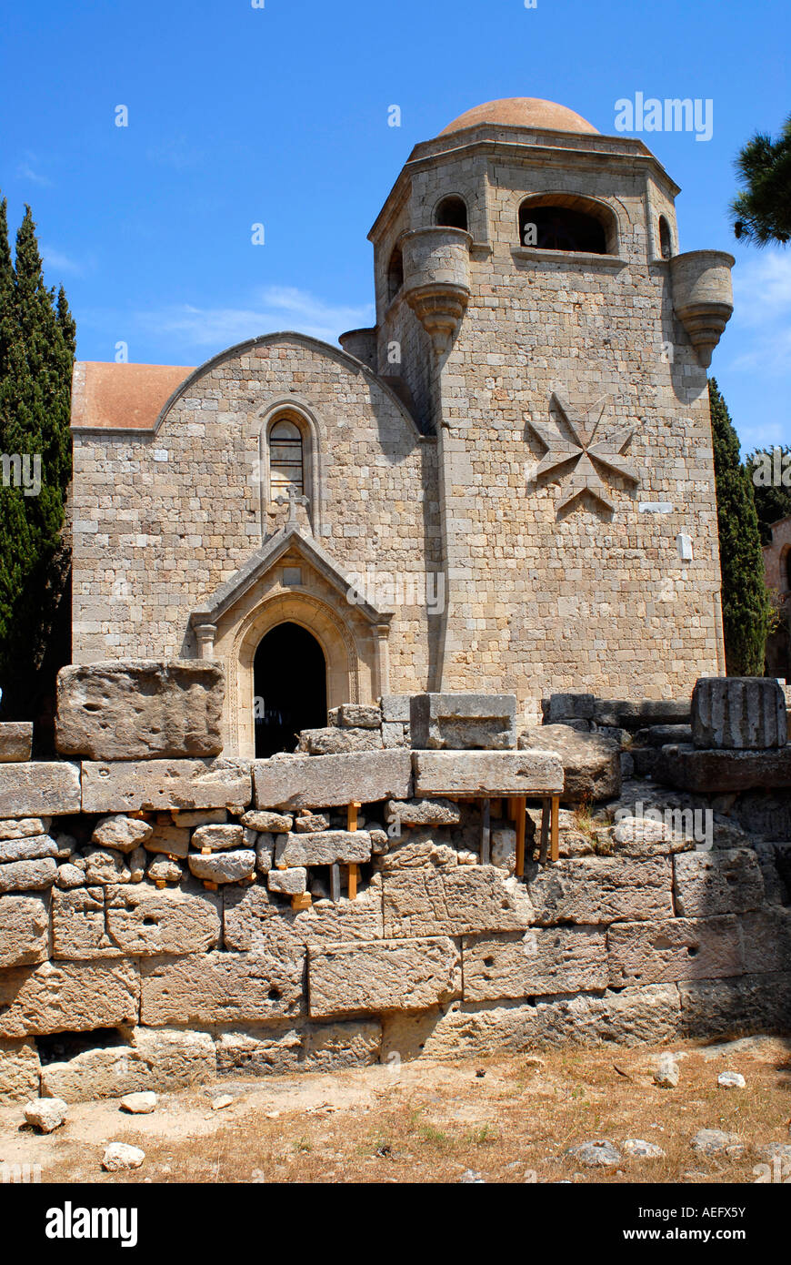 The Filerimos Monastery Island of Rhodes Greece Stock Photo - Alamy