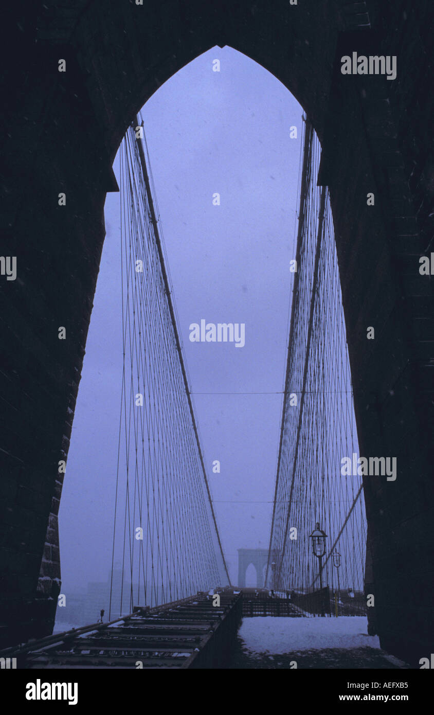 new York City abstract of Brooklyn Bridge Stock Photo - Alamy