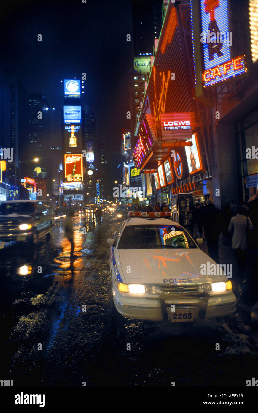 NYC Police car in front of Times Square Stock Photo - Alamy