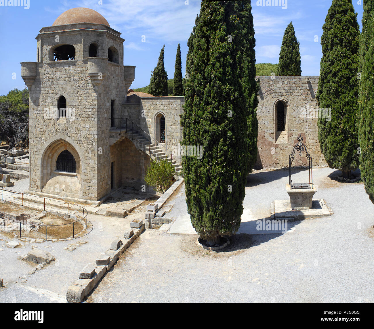 The Filerimos Monastery Island of Rhodes Greece Stock Photo - Alamy