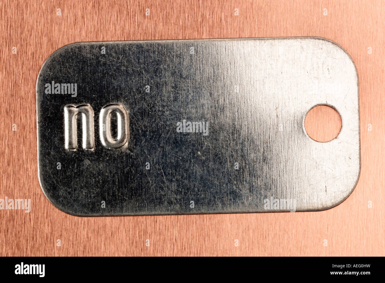 no dog tag on copper surface Stock Photo - Alamy