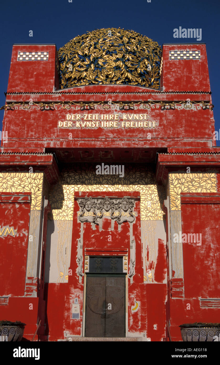 art deco building Secession Vienna, red Stock Photo - Alamy