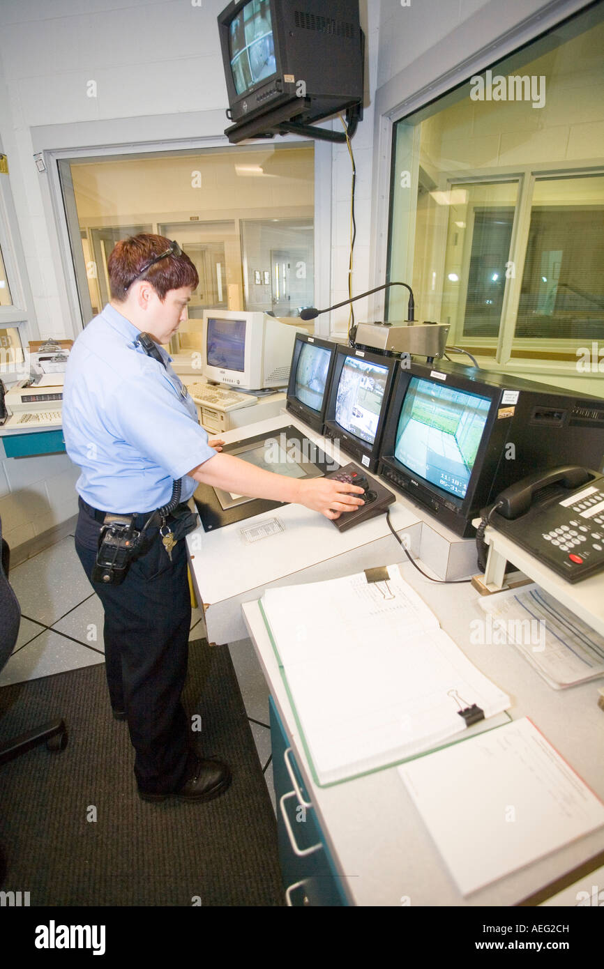 Female CO working in the control center at the Nebraska Correctional ...