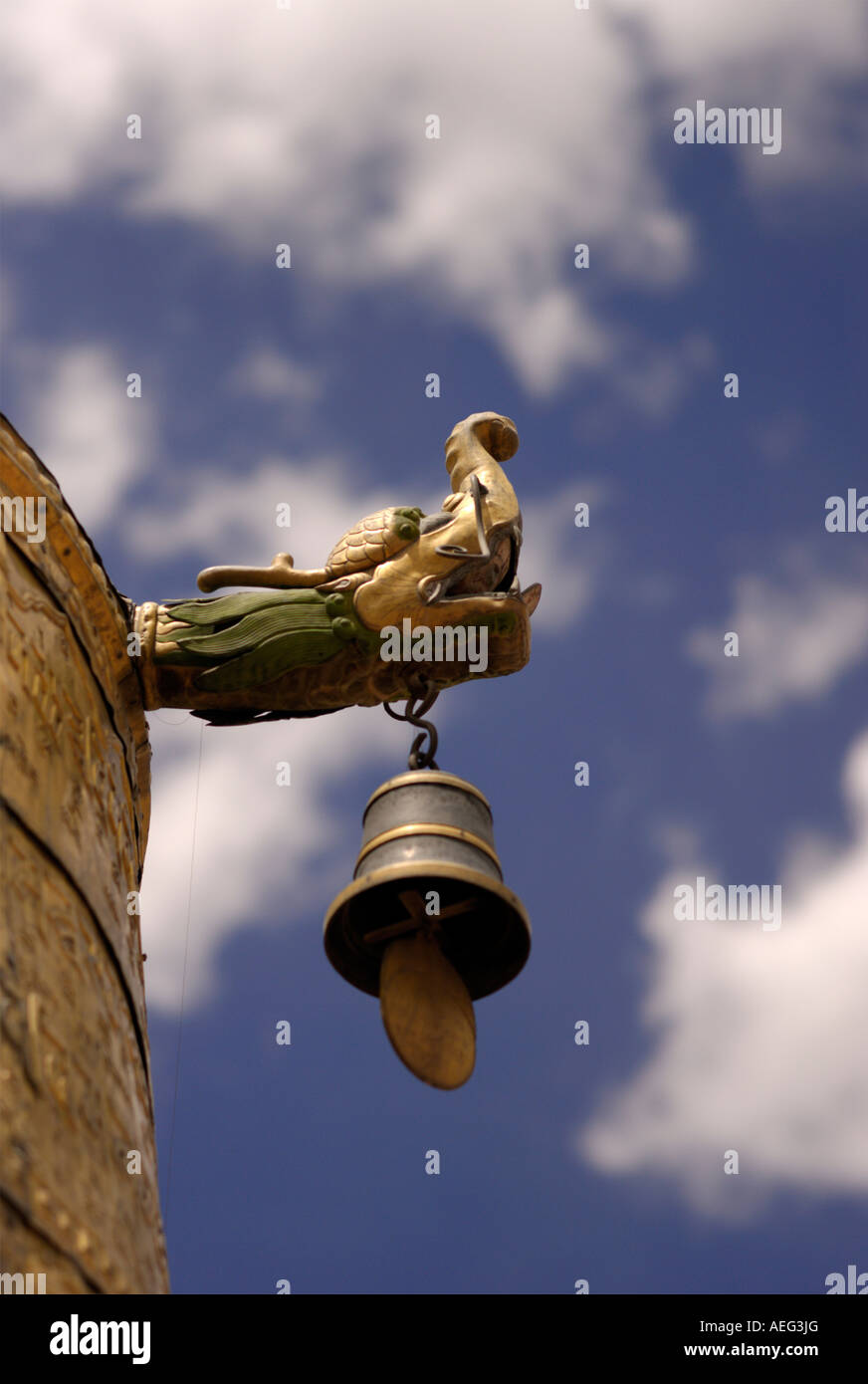 Bell on side of Buddhist temple dome Stock Photo - Alamy