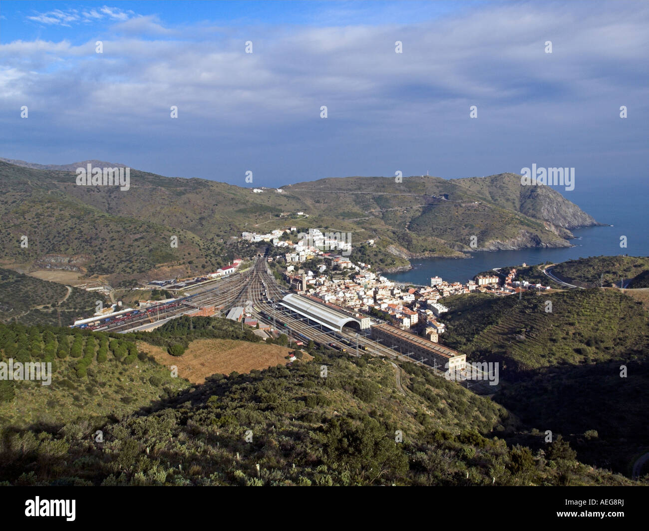 Portbou view, spain Stock Photo - Alamy