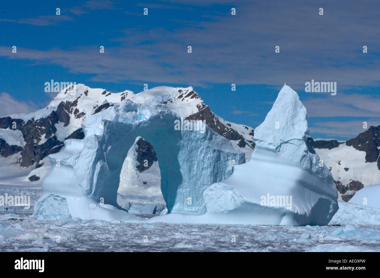 glacier arch and pinnacle along the western Antarctic peninsula ...