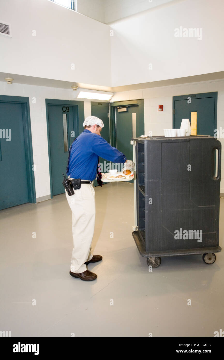 Staff serving lunch in the segregation unit in the Nebraska ...
