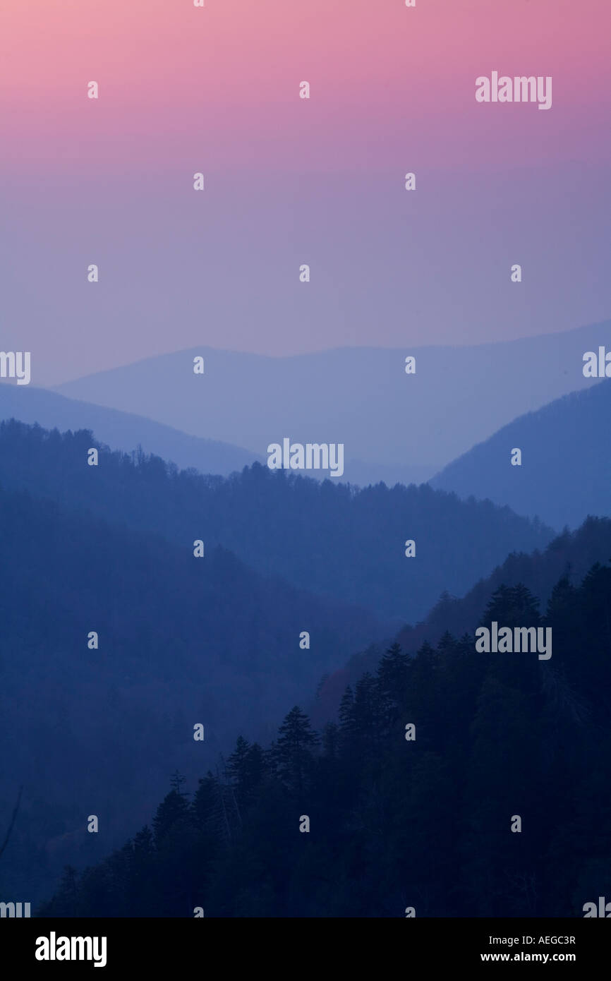 Layered Mountains During Sunset at Morton's Overlook, Great Smoky ...
