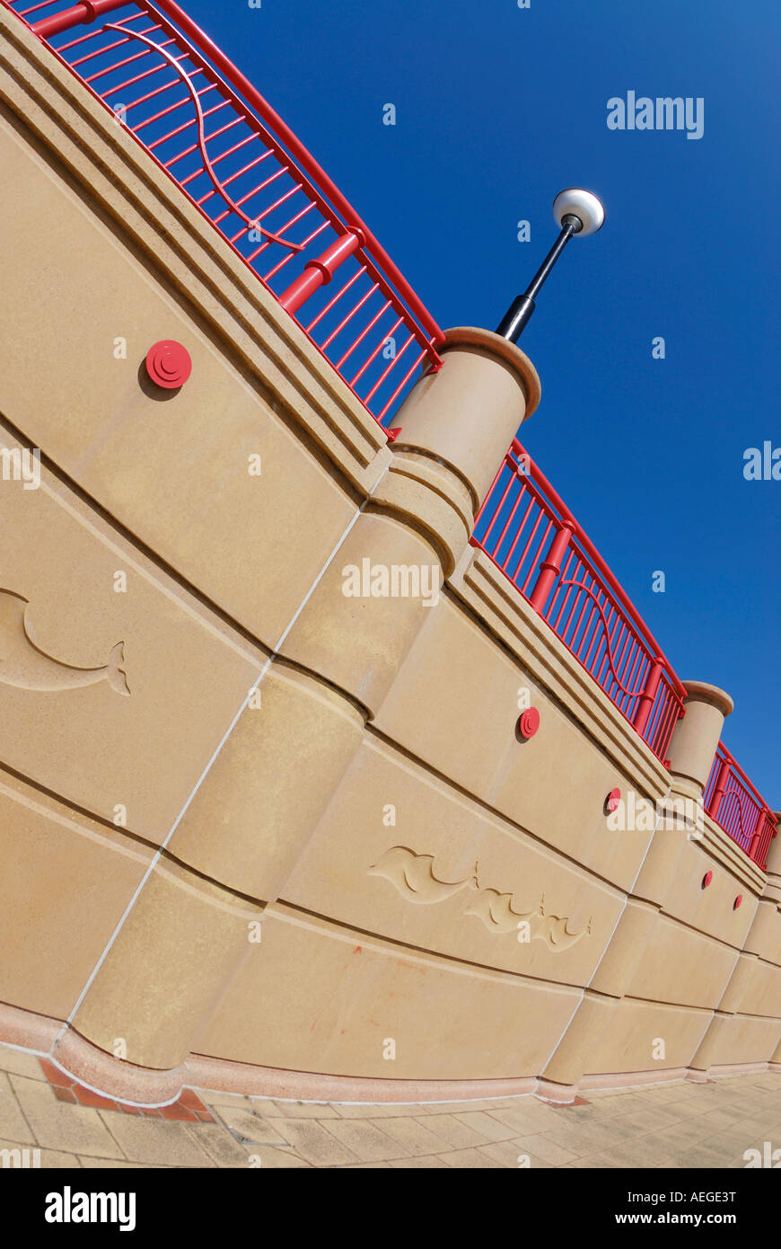 The promenade wall in the Performance Arena in the coastal resort town ...