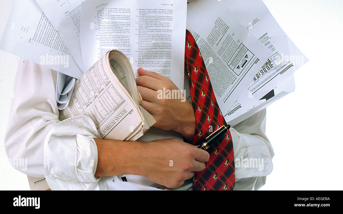 Businessman businessman businessmen overworked overwork busy papers ...