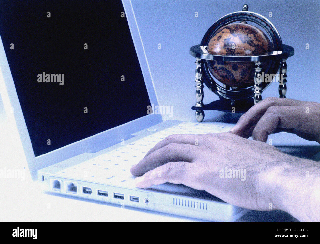 Office board hands typing screen flat slim bluish portable compact ...