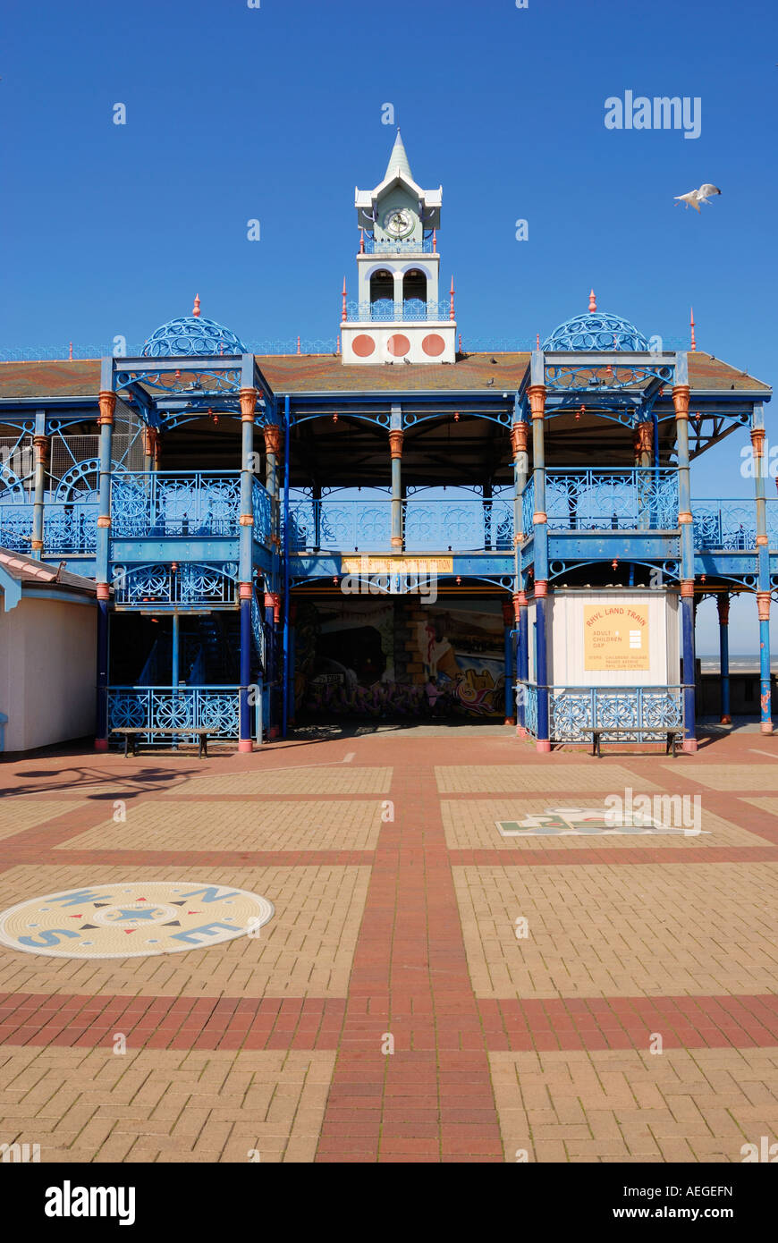 Station for the promenade railway in the coastal resort town of Rhyl ...