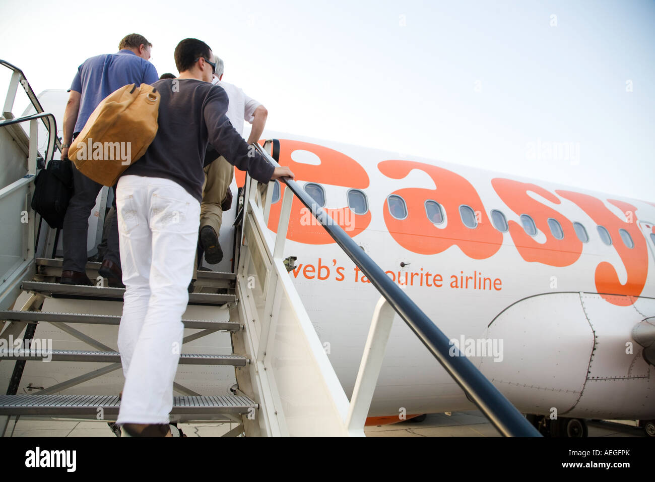 Passengers Boarding EasyJet Aircraft in Schoenefeld Airport Berlin ...