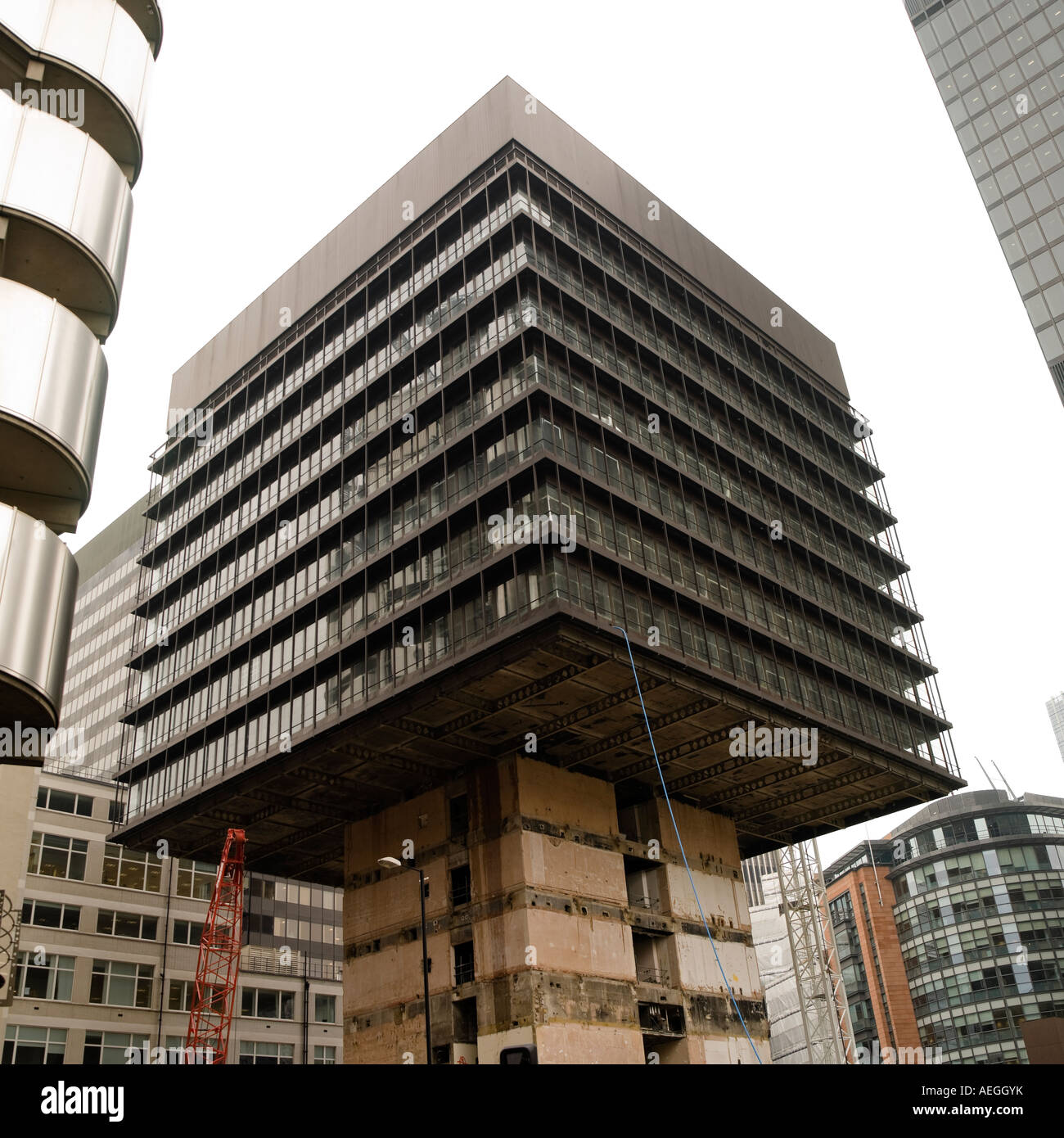 Destruction of an old building in the City of London. On this site will ...