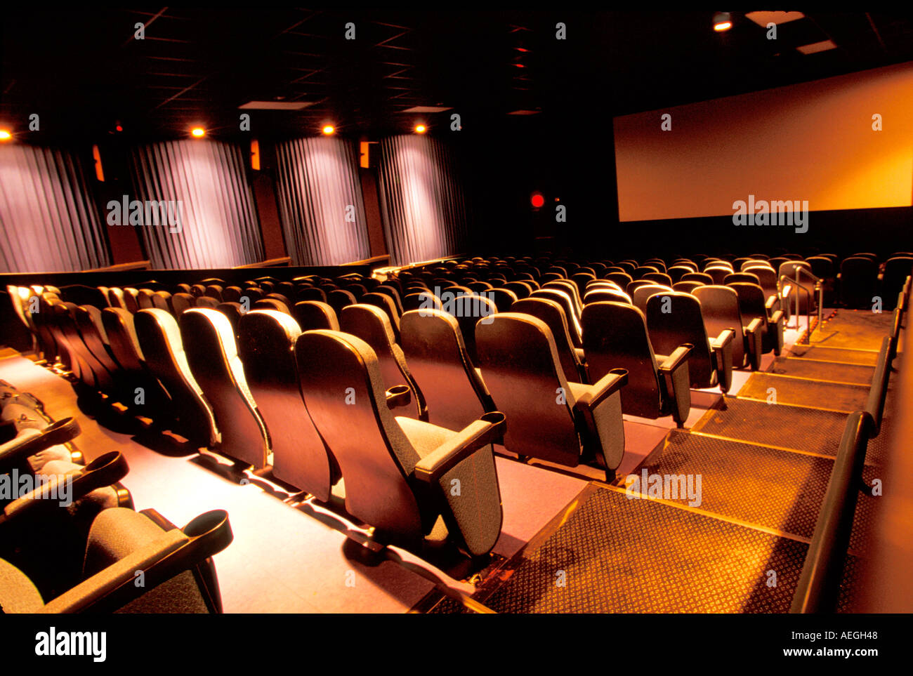 Interior of empty movie theater Stock Photo - Alamy