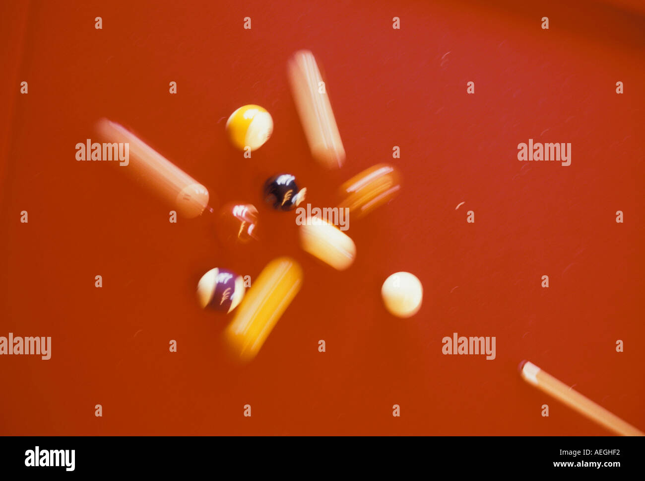 Pool balls being hit Stock Photo - Alamy