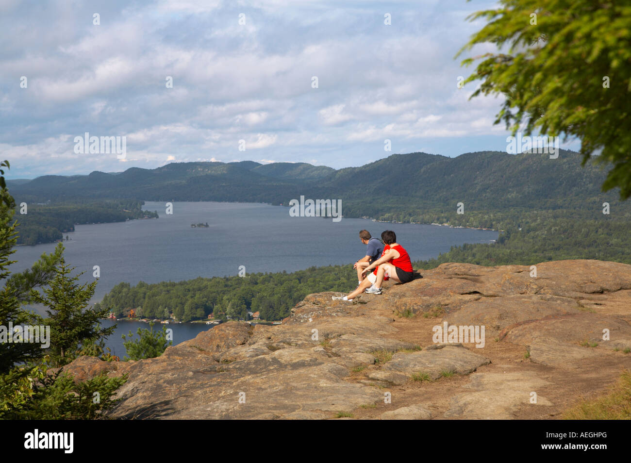 Summit of Rocky Mountain near Inlet overlooking Fourth Lake in the ...