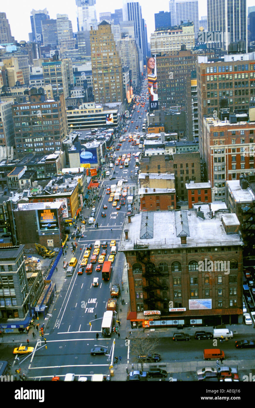 Aerial view of city street Stock Photo - Alamy