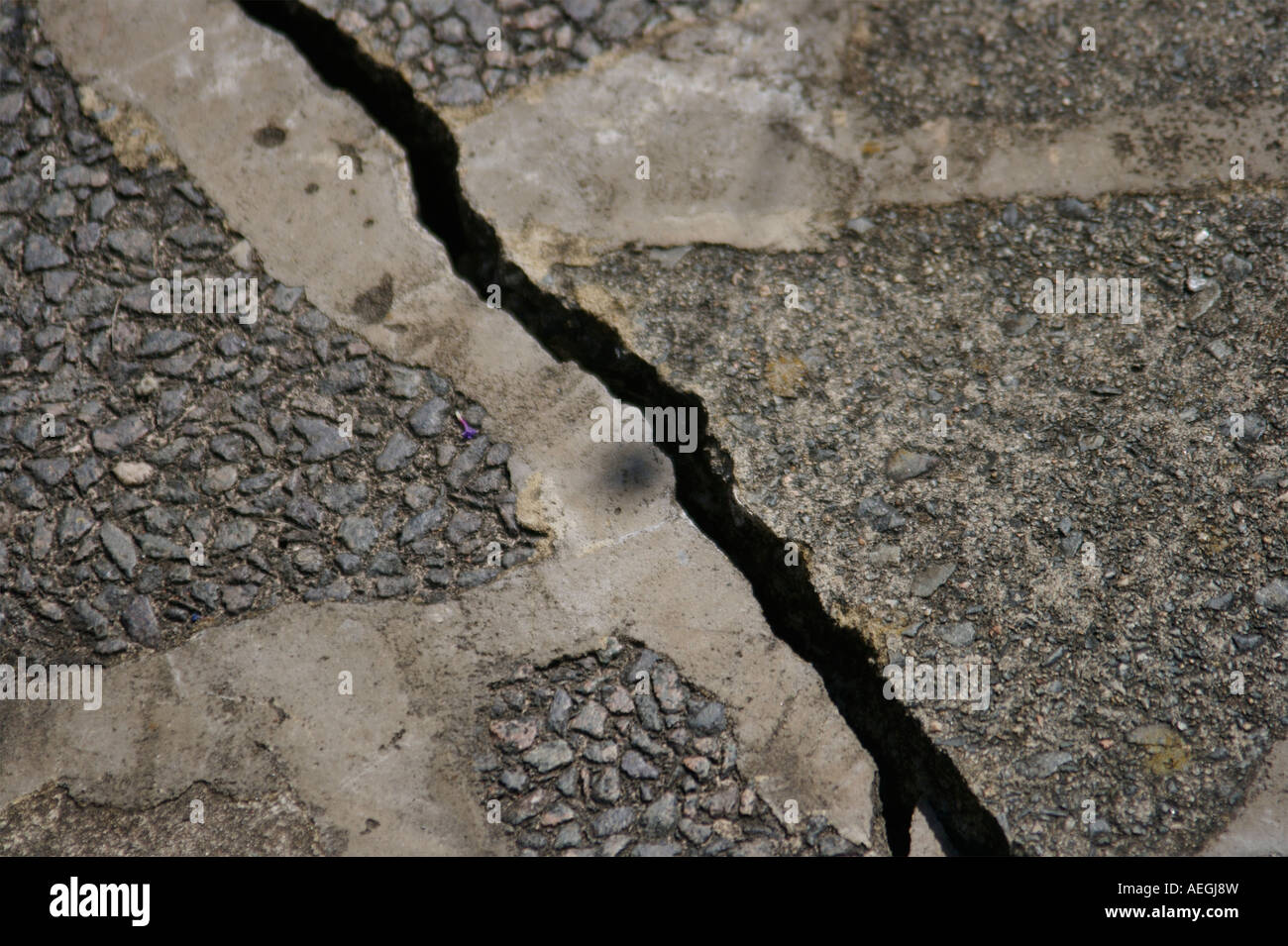 Cracked Pathway in Crazy Paving Stock Photo - Alamy