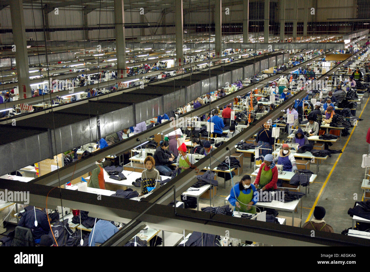 Chinese clothing factory for making blue jeans in Lesotho Africa Stock ...