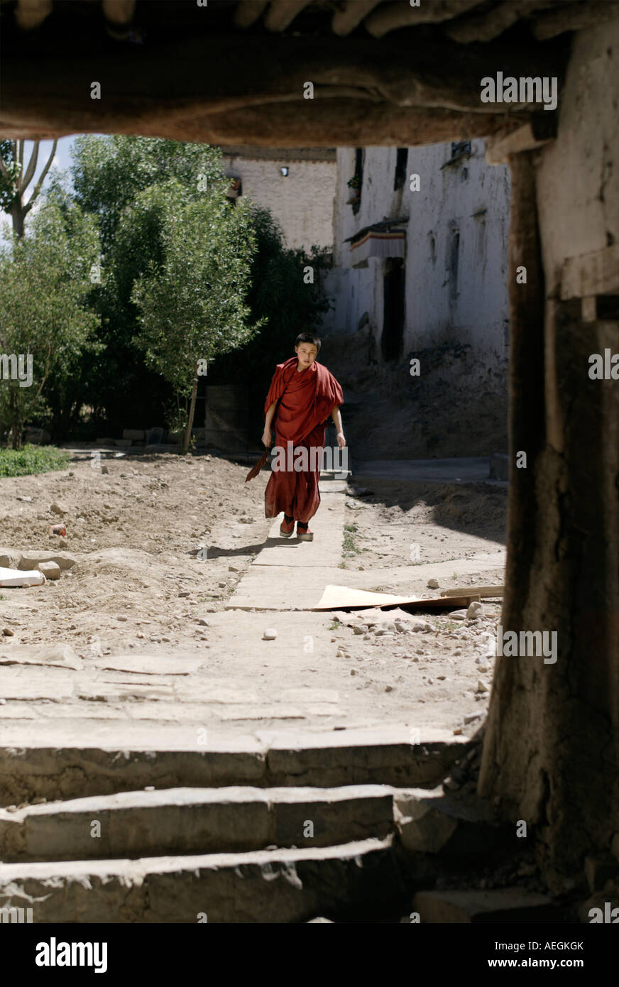Young monk at Shigatse Monastery Tibet Stock Photo - Alamy