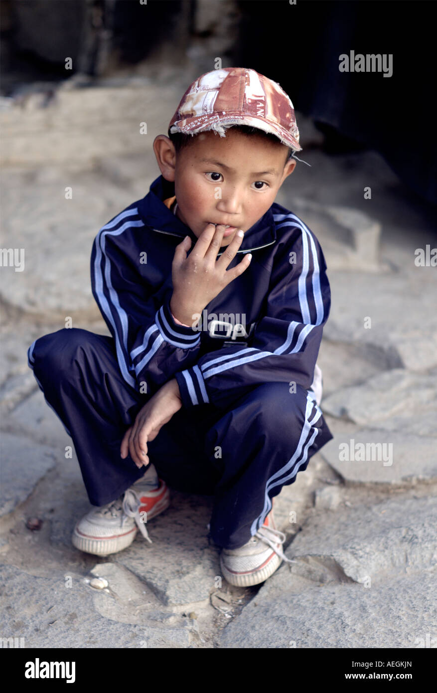 Portrait of Tibetan child Stock Photo - Alamy