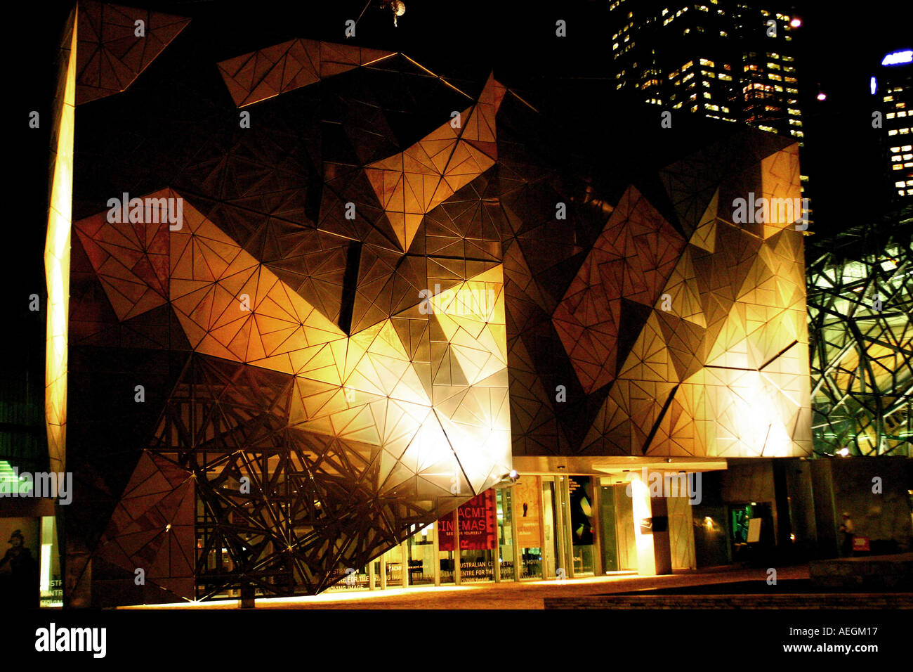 Federation square melbourne triangles hi-res stock photography and ...